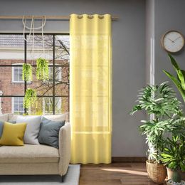 Neutex for you! Vorhang &raquo;Libre-ECO&laquo; &Ouml;sen 1 Stk. tlg. Breite 142 cm, nach Ma&szlig; gelb Jacquard, Polyester 180cm, &Ouml;sen, 142cm