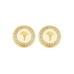 JOOP! Damen JOOP! Paar Ohrstecker &raquo;2030947&laquo; mit Zirkonia (synth.) gold 10mm, Silber 925 (Sterlingsilber)
