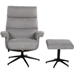 Duo Collection TV-Sessel &raquo;Zalea&laquo; mit Hocker und Relaxfunktion, 360 Grad drehbar grau 100% Polyester Webstoff,mit Hocker,360 Grad drehbar,mit Relaxfunktion,frei im 