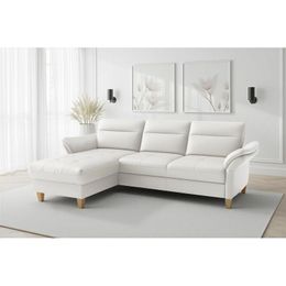 Sit & More sit&more Ecksofa &raquo;Pamela L-Form, Leder, B: 218 und 230 cm&laquo; optional Armteilverstellung, Schlaffunktion & Bettkasten B/H/T: 230cm x 90cm x 164cm, 
