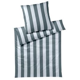 Elegante Bettw&auml;sche &raquo;Night Stripe&laquo; 2 Stk. angenehmes Hautgef&uuml;hl blau Mako-Satin, Obermaterial: 100% Baumwolle B/L: 155cm x 220cm, 1 Stk., 1 Stk., Mako-Satin, B