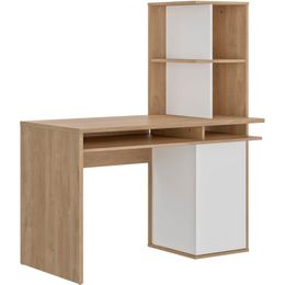 Schreibtisch &raquo;NEX&laquo; Ein Schreibtisch mit optimalem Stauraum braun B/H/T: 85cm x 72cm x 60cm, Eiche blond Nachbildung,Uni Weiss