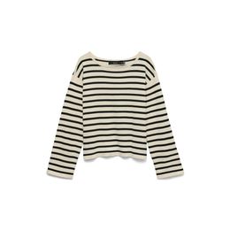 V&eacute;ro Moda VERO MODA Damen Strickpullover "VMNOMA LS BOATNECK PULLOVER NOOS", schwarz-wei&szlig;, Gr. M, gestreift, Strick, Obermaterial: 100% Baumwolle, Pullover,
