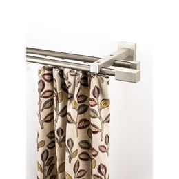 Garesa Gardinenschiene &raquo;Cubus, Quader Innenlauf&laquo; 2 l&auml;ufig-l&auml;ufig Wunschma&szlig;l&auml;nge Innenlauf-Vorhanggarnitur, verl&auml;ngerbar, Holz-Aluminium grau B/L: 