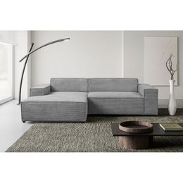 WERK2 Ecksofa &raquo;Trento 268 x 163 cm modern und bequem&laquo; Cord, L-Form 90% Polyester, 10% Nylon B/H/T: 268cm x 70cm x 163cm, Cord, Ottomane links