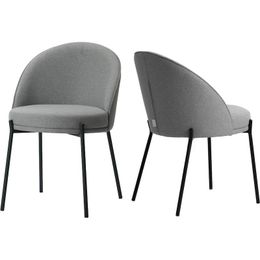 LeGer Home by Lena Gercke Esszimmerstuhl &raquo;Isalie&laquo; (Set) 2 Stk.mit pflegeleichtem Webstoff, Metallgestell, Sitztiefe 47 cm grau Polyester B/H/T: 52cm x