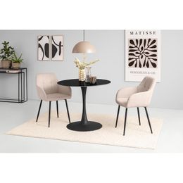 Hela Esszimmerstuhl &raquo;HANNA&laquo; (Set) 2 Stk.Schalenstuhl, Armlehnen Stuhl, Bezug Webstoff beige 100% Polyester B/H/T: 58cm x 85cm x 59cm, 2 Stk., 
