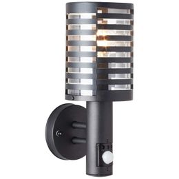 Brilliant Wandleuchte &raquo;Venlo&laquo; E27 1 Stk. Au&szlig;enwandlampe stehend Bewegungsmelder schwarz matt schwarz 1, &Oslash; 12,7cm H: 32,7cm, 1 Stk.