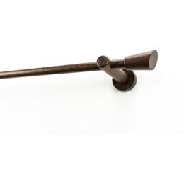Garesa Gardinenstange &raquo;MOLIS&laquo; &Oslash; 20 mm 1 l&auml;ufig-l&auml;ufig Wunschma&szlig;l&auml;nge Vorhanggarnitur, verl&auml;ngerbar, Wandmontage, Keil, ohne Ringe braun Holzwerkstoff,