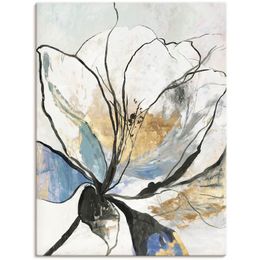 Artland Leinwandbild &raquo;Umrissenes Blumenmuster I&laquo; Blumenbilder 1 Stk. tlg. auf Holzrahmen gespannt grau B/H/T: 45cm x 60cm, Leinwandbild Blumenbilder 