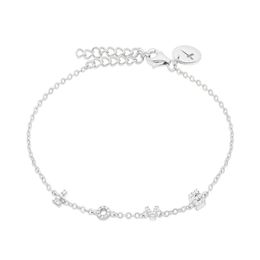 Tamaris Damen Silberarmband &raquo;Schmuck Geschenk Silber 925 Armkette Love Letters&laquo; mit Zirkonia (synth.) silber 21cm, Silber 925 (Sterlingsilber)