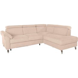 Sit & More sit&more Ecksofa &raquo;Arngast L-Form&laquo; inklusive Kopfteilverstellung und Federkern beige B/H/T: 245cm x 84cm x 194cm, Luxus-Microfaser ALTARA NUBUCK , 