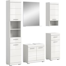 Welltime Badm&ouml;bel-Set &raquo;Siena, 5 teilig, bestehend aus:&laquo; Set, TOPSELLER!, 5 Stk. tlg. wei&szlig; Holzwerkstoff, MDF B/H/T: 164cmcm x 191cmcm x 34cmcm, 2 