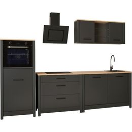 Inter Link K&uuml;chenzeile &raquo;Pienza, Einbauk&uuml;che, K&uuml;chenblock, K&uuml;chenmodul, Kompaktk&uuml;che&laquo; Ohne E-Ger&auml;te f&uuml;r Sp&uuml;lmaschine Kochfeld Backofen K&uuml;hlschrank B: 300 cm B/H/T