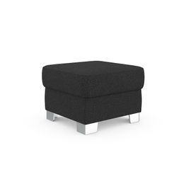 DOMO collection Hocker &raquo;Anzio&laquo; wahlweise mit Federkern grau B/H/T: 59cm x 43cm x 59cm, Feinstruktur, Mit Federkern