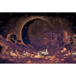 ARCHITECTS PAPER Fototapete &raquo;Atelier 47 Moon Sky 2&laquo; kontrastfarbene Details glatt Vlies, Wand, Schr&auml;ge, Decke bunt Vlies B/L: 4m x 2,7m