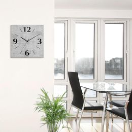 Artland Wanduhr &raquo;Grauer Beton&laquo; wahlweise mit Quarz- oder Funkuhrwerk, lautlos ohne Tickger&auml;usche grau B/H/T: 30cm x 30cm x 0,3cm, Quarzuhr