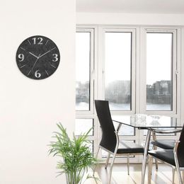 Artland Wanduhr &raquo;Granit-Gestein-Anthrazit&laquo; wahlweise mit Quarz- oder Funkuhrwerk, lautlos ohne Tickger&auml;usche schwarz B/H/T: 30cm x 30cm x 1,8cm, Funkuhr
