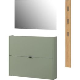 Germania Garderoben-Set &raquo;GW-Ameca&laquo; 3 Stk. tlg. gr&uuml;n Spanplatte B/H/T: 130cmcm x 200cmcm x 18cmcm,mit Garderobenpaneel