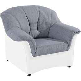 DOMO collection Sessel &raquo;ELVA elegante R&uuml;ckensteppung&laquo; whlw. mit Federkern wei&szlig; Kunstleder SOFTLUX / Struktur ( 100% Polyester);Microfaser PRIMABELLE (