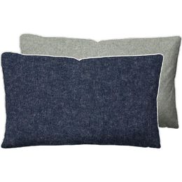 Biberna Kissenbezug &raquo;HERMAL Melange Flanell uni, mit Rei&szlig;verschluss, Wendekissenbezug&laquo; Feinflanell, Made in Germany zertifiziert, kuschelig weich, mit Paspel 
