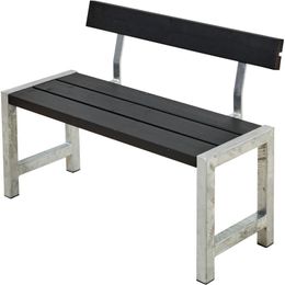 Plus Sitzbank &raquo;Cafebank m/R&uuml;cklehne&laquo; 1 Stk. tlg. 127x50x75/45 cm schwarz Holz, Stahl B/H/T: 50cm x 45cm x 127cm