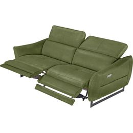 Egoitaliano 2,5-Sitzer &raquo;Dafne, elegantes Designsofa mit hohem Sitzkomfort&laquo; mit und ohne elektrischer Relaxfunktion, Kopfteile manuell verstellbar gr&uuml;n B/H/T: 
