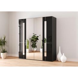 Musterring Kleiderschrank &raquo;Imola W&laquo; inkl. Einlegeb&ouml;den und Kleiderstangen, mit Glas- und Spiegelt&uuml;ren grau Floatglas, Holzwerkstoff B/H/T: 197,3cm x 216cm x 58cm