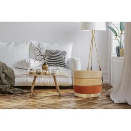 Kayoom Sitzhocker &raquo;Hocker Elyse, Edler Touch durch goldenen Sockel&laquo; 1 Stk. tlg. samtweich, hochwertig, Perfekt aufeinander abgestimmte Farben orange Korpus: 