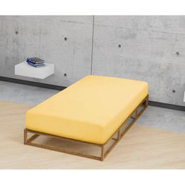 Biberna Spannbettlaken &raquo;Biber in Gr. 90x200, 140x200 oder 180x200 cm&laquo; aus Baumwolle, f&uuml;r Matratzen bis 22 cm H&ouml;he, Winter, Bettlaken gelb Biber, Obermaterial: