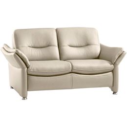 Hukla 2-Sitzer &raquo;HU-SF15058 Ledersofa, Breite 164 cm&laquo; hochwertiges Glattleder, optional mit Kopfst&uuml;tze beige B/H/T: 164cm x 91cm x 92cm, Leder, ohne 