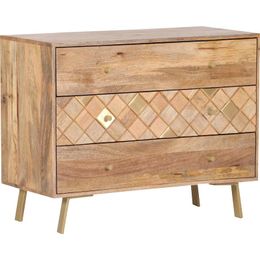GUTMANN FACTORY Kommode beige B/H/T: 95cm x 75cm x 45cm, 3 Stk., Mango