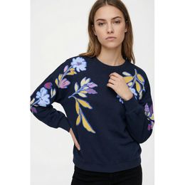 Only Damen Only Sweatshirt &raquo;ONLBROOKE L/S O-NECK FLOWER SWT&laquo;, Baumwollmischung, regular fit L