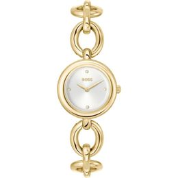 BOSS Damen BOSS Quarzuhr &raquo;LIVE&laquo; Armbanduhr, Damenuhr, Edelstahlarmband, analog, Glassteine gold Einheitsgr&ouml;&szlig;e