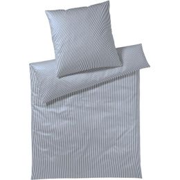 Elegante Bettw&auml;sche &raquo;Sister Stripe&laquo; 2 Stk. angenehmes Hautgef&uuml;hl blau Mako-Jersey, Obermaterial: 100% Baumwolle B/L: 135cm x 200cm, 1 Stk., 1 Stk., Mako-Jersey