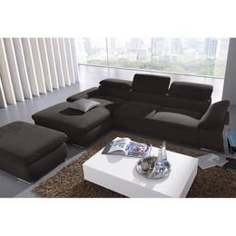 Sit & More sit&more Ecksofa &raquo;Valantine L-Form, B: 286 cm&laquo; mit Arm- & Kopfteilverstellung, optional mit Schlaffunktion schwarz 100% Polyester;Luxus-Kunstleder/