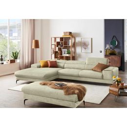 W.Schillig Ecksofa &raquo;piedroo, Designsofa mit tollem Sitzkomfort, bequem und elegant, L-Form&laquo; Kopfteilverstellung, wahlweise mit Sitztiefenverstellung, 