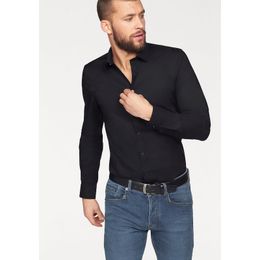 OLYMP Herren OLYMP Businesshemd &raquo;No. Six super slim&laquo; B&uuml;gelleicht schwarz 41, N-Gr
