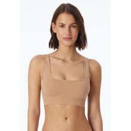 Schiesser Damen Bustier &raquo;Casual Seamless&laquo; 2in1, wendebar, U- oder V-Ausschnitt, ohne st&ouml;rende Seitenn&auml;hte beige M, N-Gr