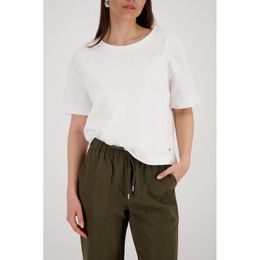 monari Damen Sweatshirt &raquo;Sweatshirt Perlenschmuck&laquo;, mit Blumenstickerei wei&szlig; 40