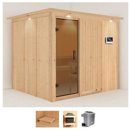 Karibu Sauna &raquo;Gitte&laquo; Set, Ofen 9 KW externe Strg easy beige Saunaofen, externe Steuerung, 9 kW