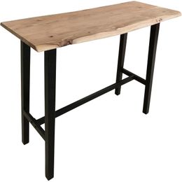 Sit Bartisch &raquo;Akazie Baumkante mit Stahlgestell antikschwarz&laquo; Nat&uuml;rliche Baumkante aus massiver Akazie wie gewachsen schwarz B/H/T: 124,5cm x 112cm x 