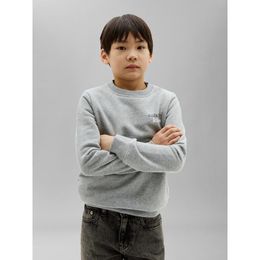 Calvin Klein Jeans Jungen Sweatshirt, Logoschriftzug auf dem R&uuml;cken, Regular Fit, Baumwollmix grau 6 (116)