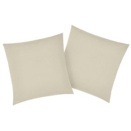 OTTO home Kissenbez&uuml;ge &raquo;Luisa&laquo; aus 100% Baumwolle, mit Rei&szlig;verschluss, atmungsaktiv, uni beige Renforc&eacute;, Renforc&eacute; B/L: 80cm x 80cm, 2 Stk., Renforc&eacute;
