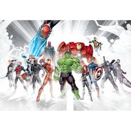 Komar Fototapete &raquo;Avengers Unite - Gr&ouml;&szlig;e 368 x 254 cm&laquo; bedruckt glatt Kinderzimmer bunt Vlies B/L: 368m x 254m, Rollen: 1