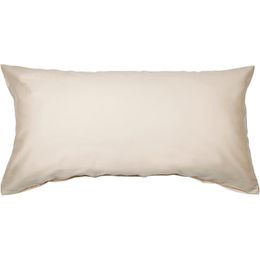 Janine Kissenbezug &raquo;Colors Mako Satin&laquo; mit Rei&szlig;verschluss, uni Kissenh&uuml;lle, feinf&auml;dig, 100% Baumwolle beige Mako-Satin, Mako-Satin B/L: 80cm x 40cm, 2 Stk., 