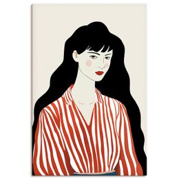 Artland Wandbild &raquo;Woman in Striped Blouse I&laquo; Bilder von Frauen 1 Stk. tlg. als Alubild, Leinwandbild, Poster, Wandaufkleber in verschied. Gr&ouml;&szlig;en Leinwand B/H/