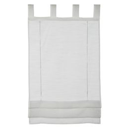 Gardinia Raffrollo &raquo;Voile Schlaufen&laquo; mit Schlaufen ohne Bohren freih&auml;ngend mit Satinb&auml;nder wei&szlig; Obermaterial: 100% Polyester 140cm, einseitig 