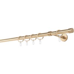 mydeco Gardinenstange &raquo;20mm Cap Wandtr&auml;ger 14 cm&laquo; 1 l&auml;ufig-l&auml;ufig Fixma&szlig; gold Aluminium B/L: 210cm, 1 l&auml;ufig