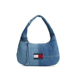 Tommy Jeans Damen Schultertasche &raquo;TJW DENIM PATCHWORK SHOULDER BAG&laquo; Damen Schultertasche, Umh&auml;ngetasche, Cross-Body Bag im Jeans-Look blau B/H/T: 38cm